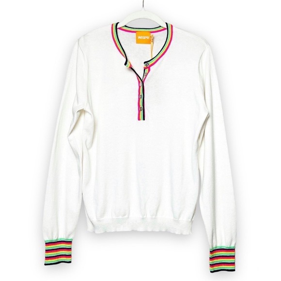 WISPR | Sweaters | Wispr By Brodie Cashmere Henley Sweater White ...